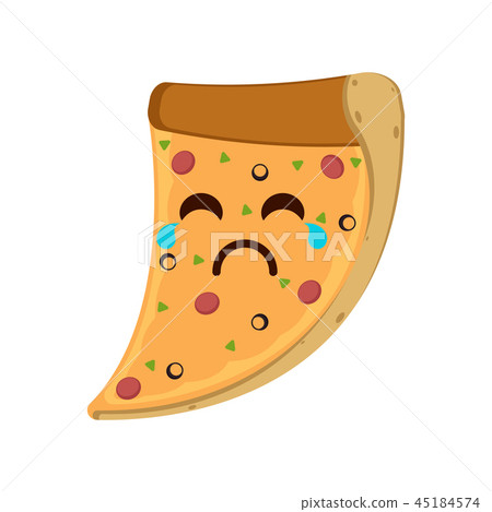 Isolated crying slice of pizza emote - Stock Illustration [45184574 ...