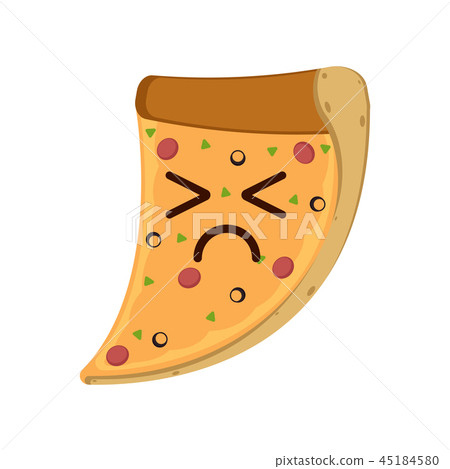 Isolated sad slice of pizza emote - Stock Illustration [45184580] - PIXTA