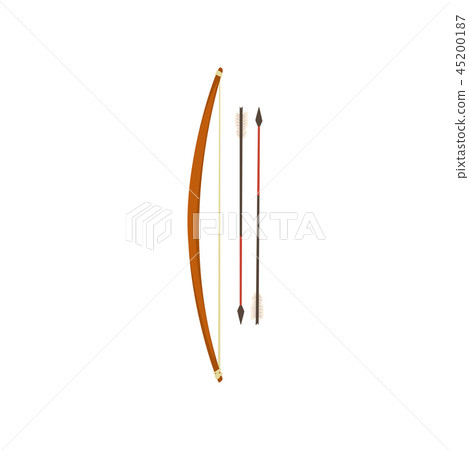 Bow and arrow, Maya civilization weapon,... - Stock Illustration ...