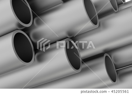 Metal pipe. 3d rendering illustration isolated... - Stock Illustration ...