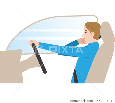 Dangerous driving. Unmanned one-handed driving. - Stock Illustration ...