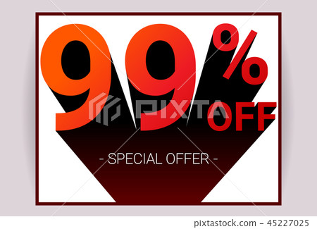 99% OFF Sale Red color 3D text on white background - Stock Illustration ...