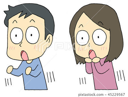 Startle man and woman - Stock Illustration [45229567] - PIXTA