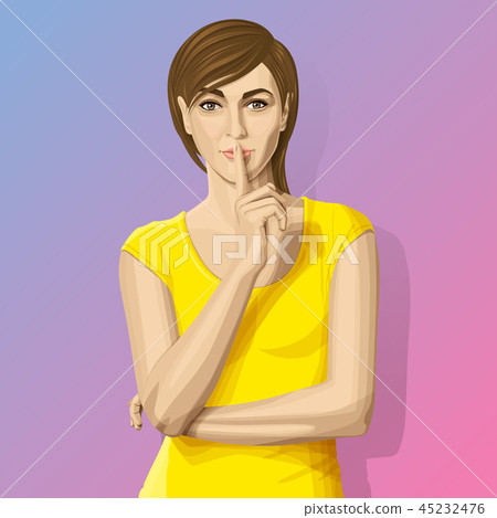 Vector woman with secret - Stock Illustration [45232476] - PIXTA