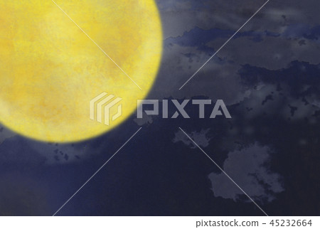 Full moon and dark night sky Japanese style... - Stock Illustration ...