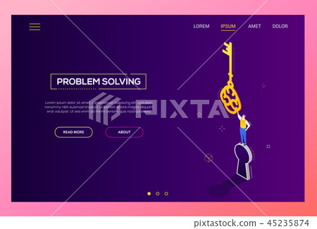 Problem solving - modern isometric vector web... - Stock Illustration ...