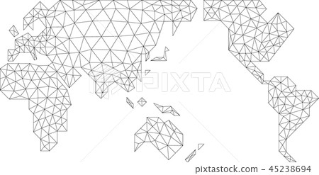 World map of the line - Stock Illustration [45238694] - PIXTA