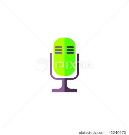 Flat mic icon isolated on white background. - Stock Illustration ...