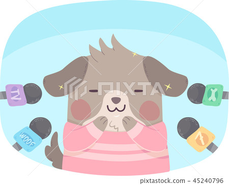 Dog Fame Interview Illustration - Stock Illustration [45240796] - PIXTA