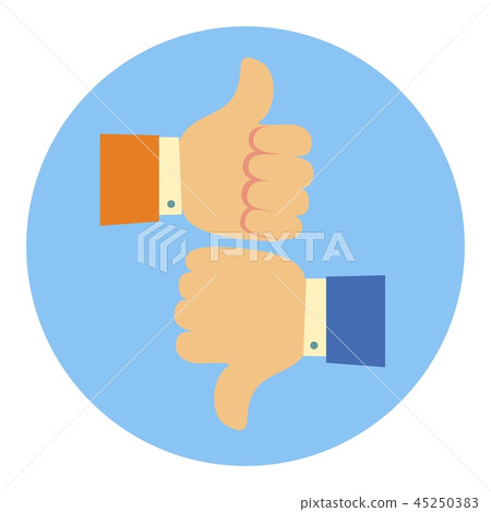 Like and dislike hands. flat cartoon illustration - Stock Illustration ...