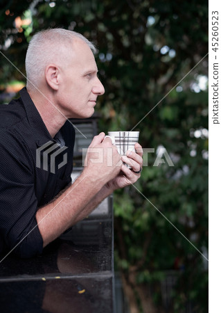 Mature Man Contemplating Outdoors - Stock Photo [45260523] - PIXTA