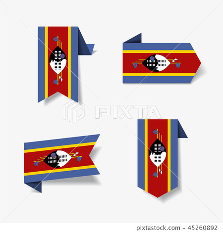 Swaziland flag stickers and labels. Vector... - Stock Illustration ...