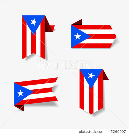 Puerto Rican flag stickers and labels. Vector... - Stock Illustration ...