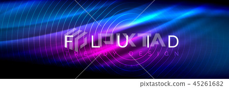 Neon glowing fluid wave lines, magic energy... - Stock Illustration ...