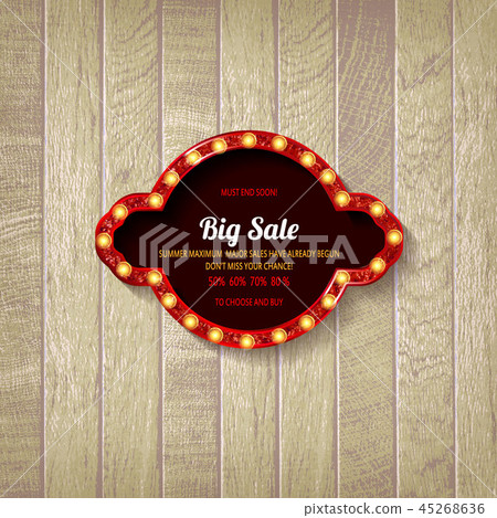 Retro cinema bulb sign shape - Stock Illustration [45268636] - PIXTA