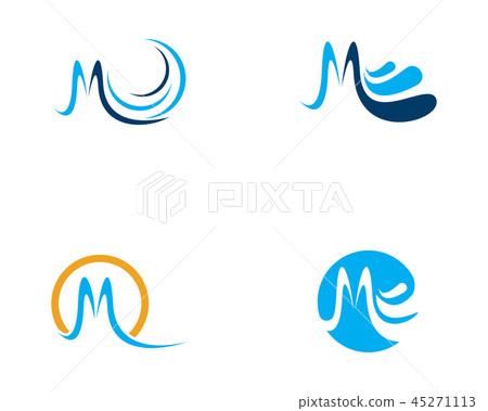 M Letter Water wave icon vector - Stock Illustration [45271113] - PIXTA
