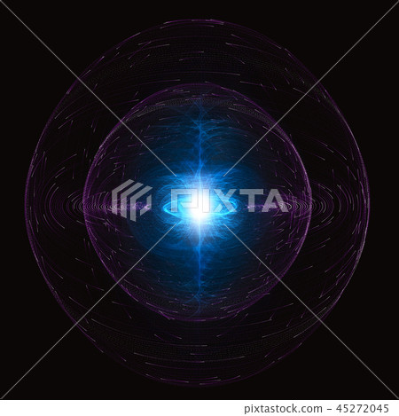 High Energy Particles Flow Inside A Sphere - Stock Illustration ...