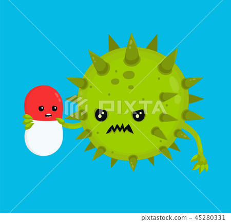 Angry bad bacteria microorganism virus - Stock Illustration [45280331 ...