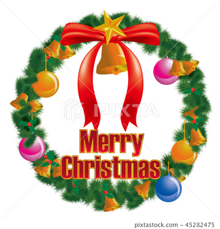 Christmas wreath illustration | Christmas lease... - Stock Illustration ...