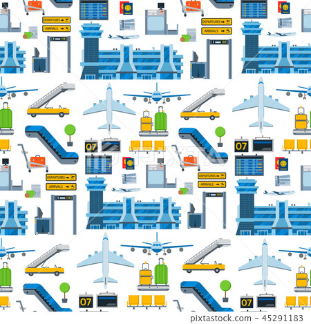 Aviation seamless pattern background vector... - Stock Illustration ...