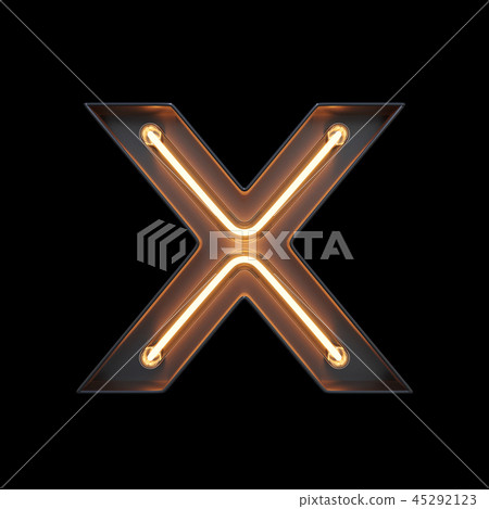 Neon Light Alphabet X with clipping path - Stock Illustration [45292123 ...