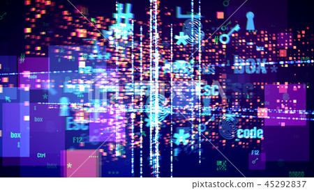 Multilayered Abstract Cyberspace Symbols - Stock Illustration [45292837 ...