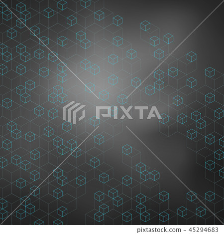 Abstract modern technology blue line cube pattern - Stock Illustration ...