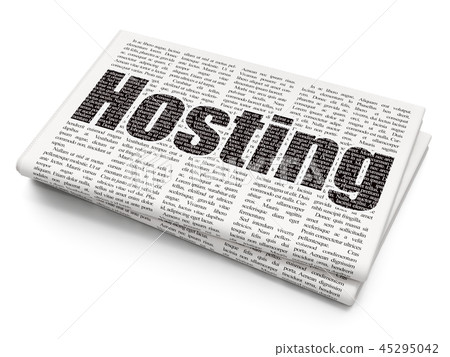 Web development concept: Hosting on Newspaper... - Stock Illustration ...