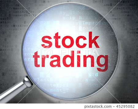 Business concept: Stock Trading with optical glass - Stock Illustration ...