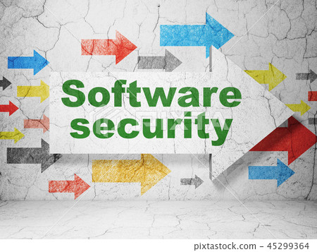 Protection concept: arrow with Software... - Stock Illustration ...
