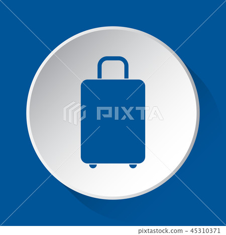suitcase - simple blue icon on white button - Stock Illustration ...