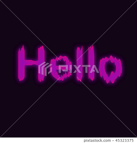 Pink color HELLO quote message on black - Stock Illustration [45323375 ...