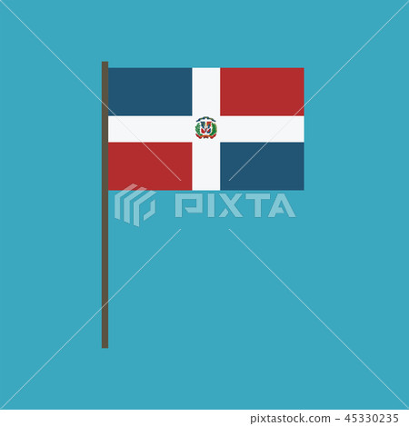 Dominican Republic flag icon in flat design - Stock Illustration ...