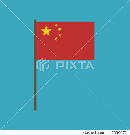 China flag icon in flat design - Stock Illustration [45330672] - PIXTA