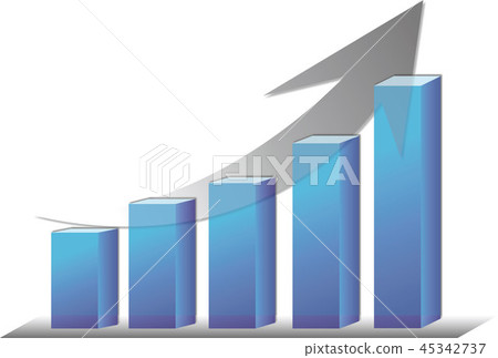 Rising graph - Stock Illustration [45342737] - PIXTA