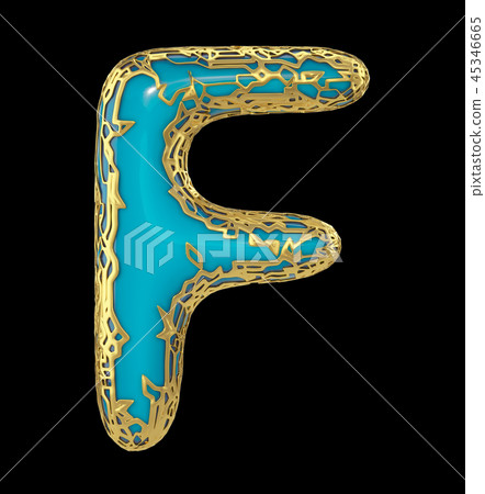 Golden shining metallic 3D with blue paint... - Stock Illustration ...