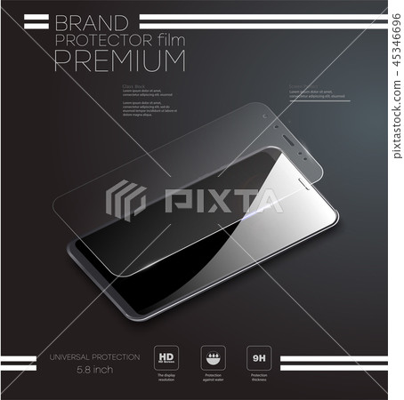 Screen Protector Glass. Vector illustration of - Stock Illustration ...