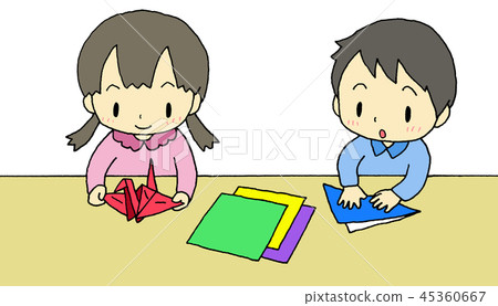 Origami children - Stock Illustration [45360667] - PIXTA
