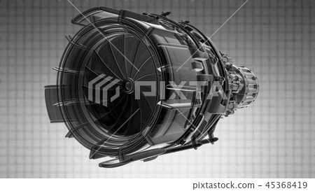 Rotate Jet Engine Turbine-插圖素材 [45368419] - PIXTA圖庫