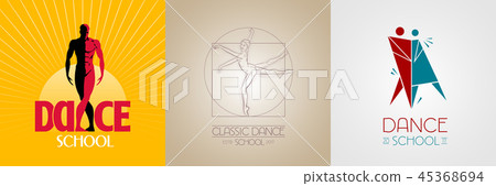 Dance classes vector logo, symbol set - Stock Illustration [45368694 ...