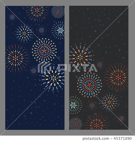 Set of 2 bookmark backgrounds with fireworks. - Stock Illustration ...