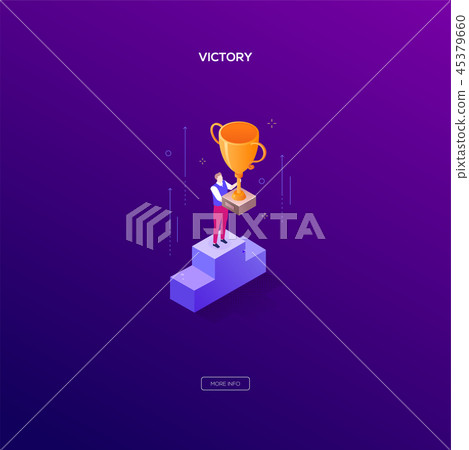 Victory concept - modern isometric vector web... - Stock Illustration ...