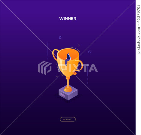 Winner concept - modern isometric vector web... - Stock Illustration ...