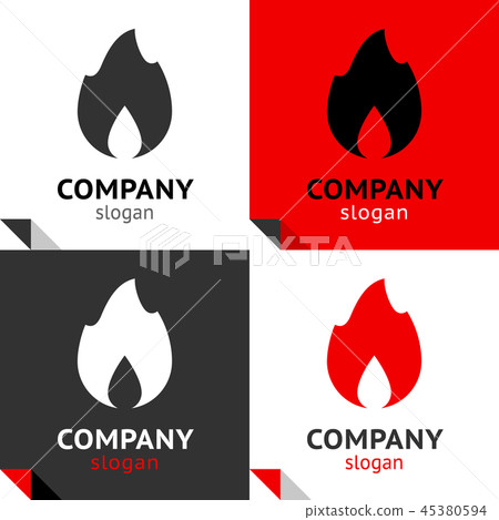 Fire flames new set four variants for your logo - Stock Illustration ...