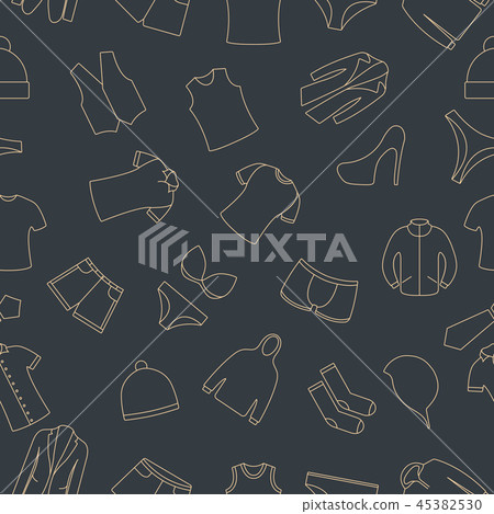 Seamless pattern from a set of clothes icons - Stock Illustration ...
