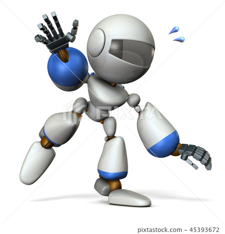 Robot chasing something and likely to fall down - Stock Illustration ...