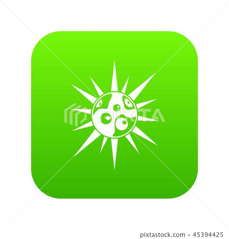 Round cell virus icon digital green - Stock Illustration [45394425] - PIXTA