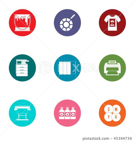 Coating icons set, flat style - Stock Illustration [45394739] - PIXTA