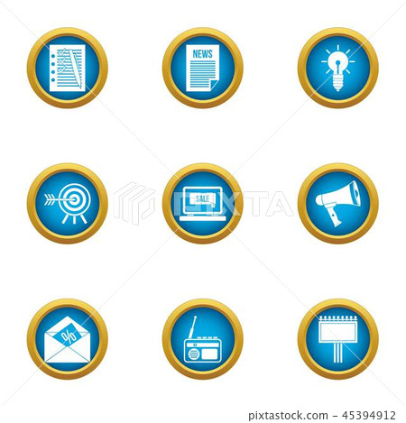 Headline icons set, flat style - Stock Illustration [45394912] - PIXTA