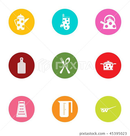 Dote icons set, flat style - Stock Illustration [45395023] - PIXTA